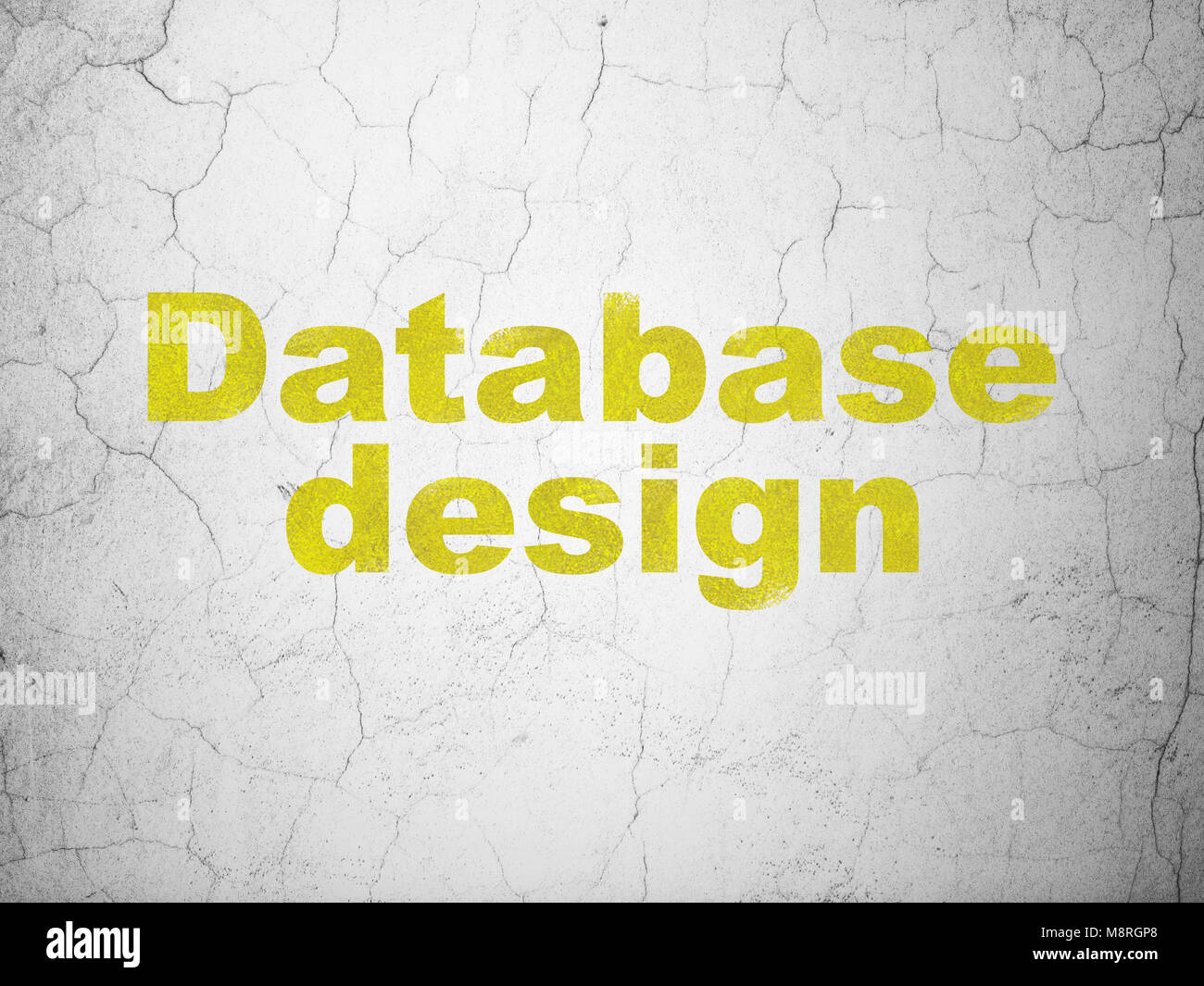 Software concept: Database Design on wall background Stock Photo - Alamy