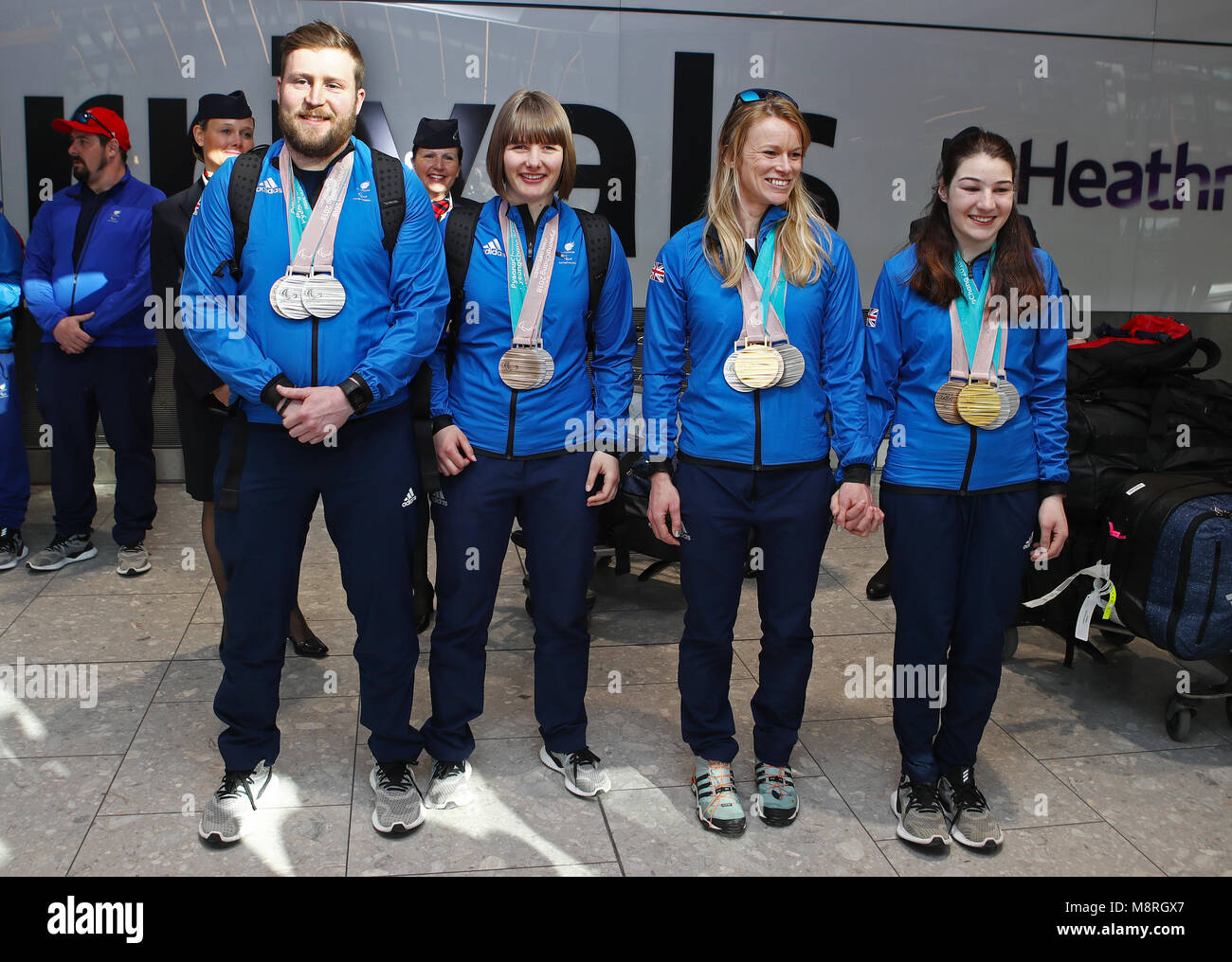 ParalympicsGB medalists' Millie Knight (second left) and guide Brett ...