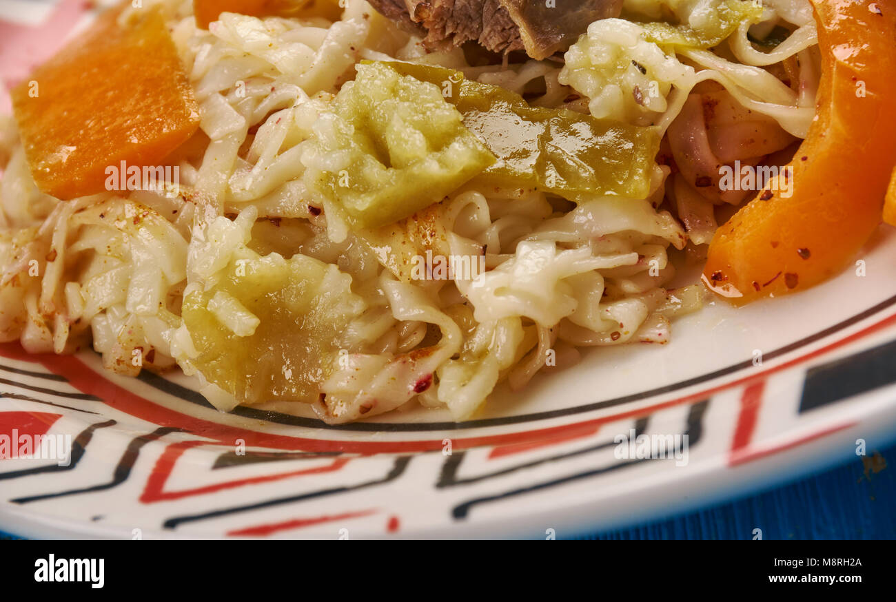 Ugra palov - noodle pilaf , Uzbek Cuisine close up Stock Photo - Alamy