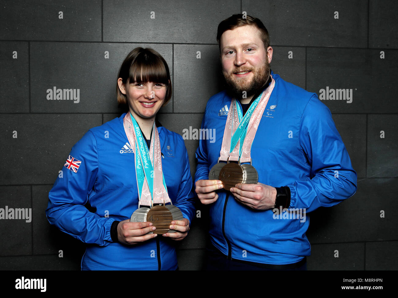 ParalympicsGB's Millie Knight and guide Brett Wild poses with their ...