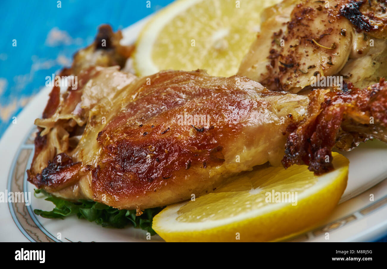 Farrouj Meshwi - Lebanese Garlic Chicken Stock Photo - Alamy