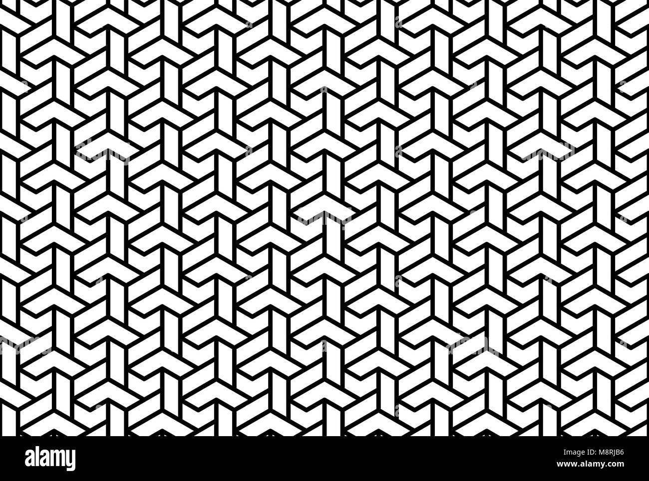 Seamless Vector Abstract Pattern With Black Lines Stock Vector Image ...