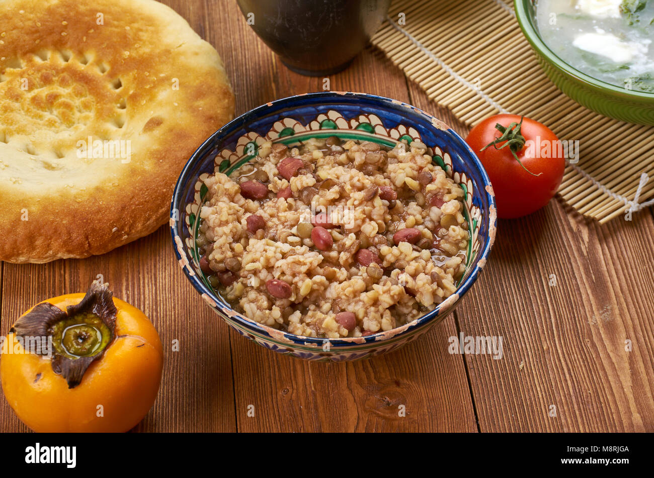 Tajik cuisine, kashk - soup from cereals and legumes, Traditional ...