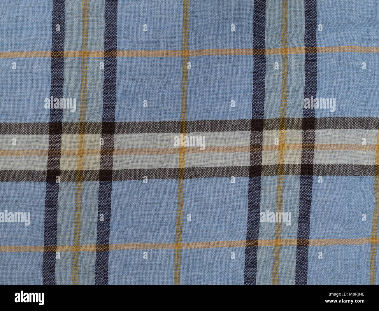 blue checkered fabric closeup , tablecloth texture Stock Photo - Alamy
