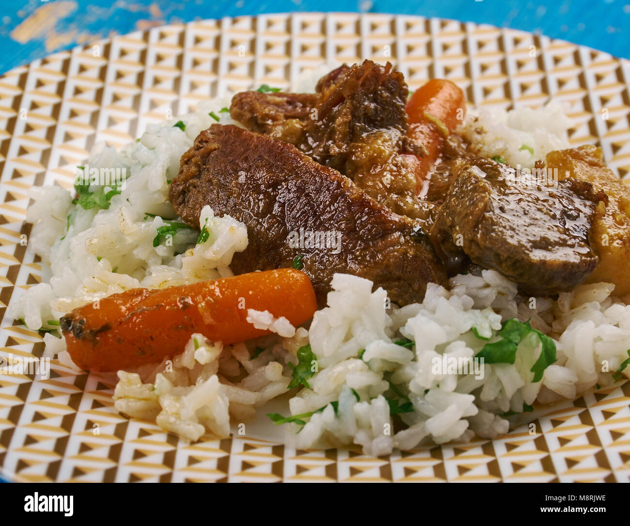 Buhorocha bahsh palov - Uzbek Cuisine, Pilaf with greens Stock Photo ...