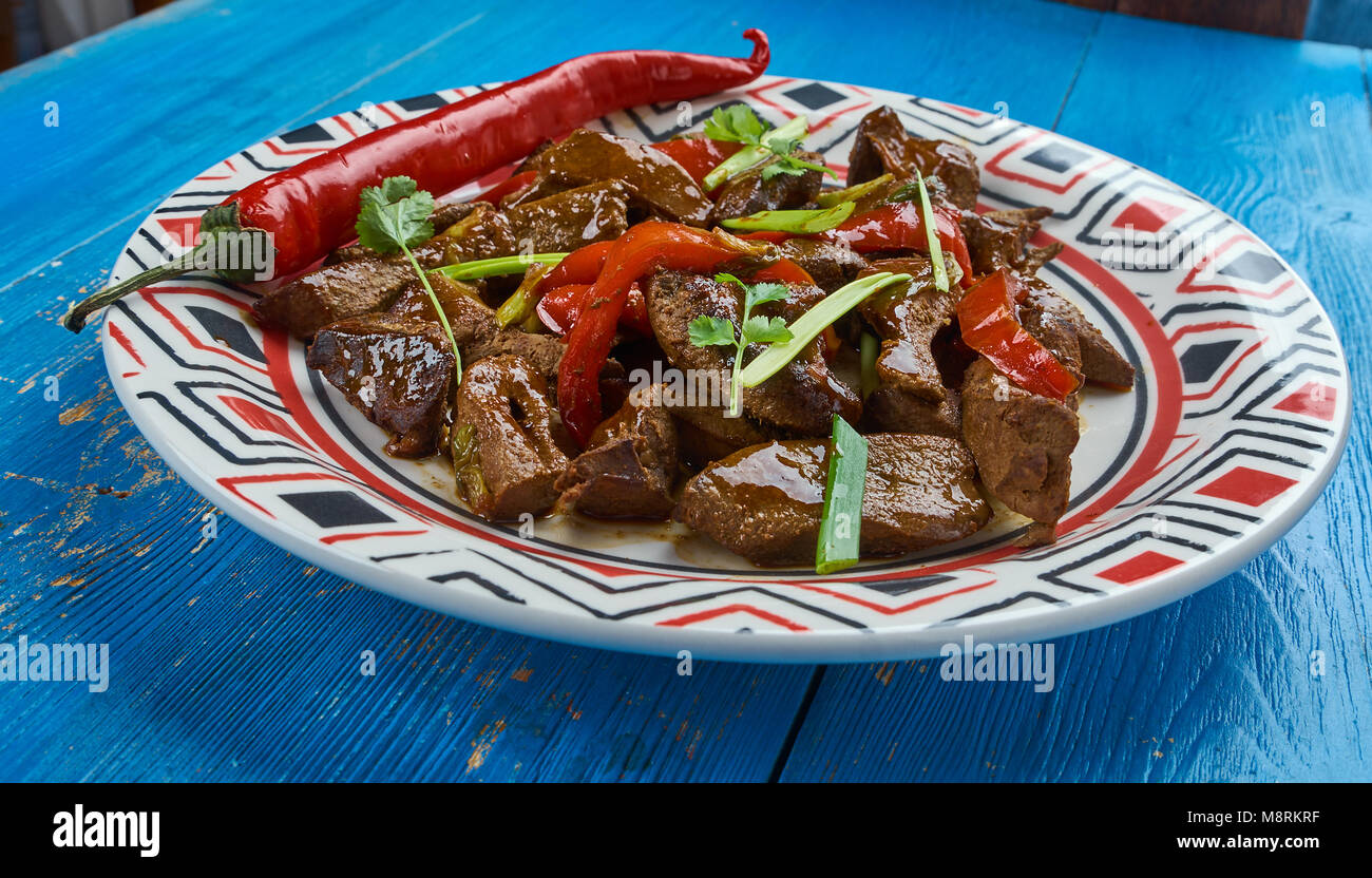 Mutton kidney roasted, Dungan cuisine Stock Photo - Alamy