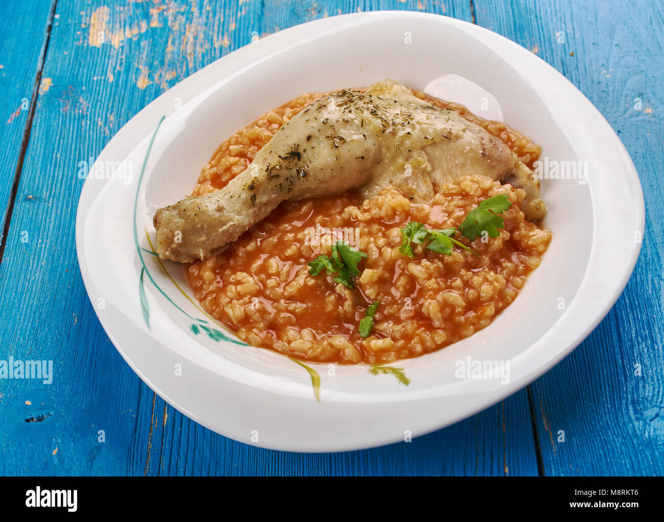 Dominican Locrio De Pollo - Dominican Style Chicken And Rice Stock ...