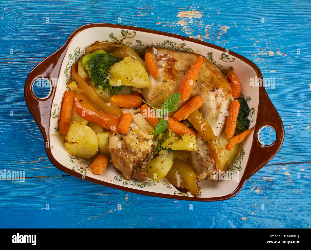 Tovuqli dimlama - Chicken stew in the oven,Uzbek Cuisine Stock Photo ...
