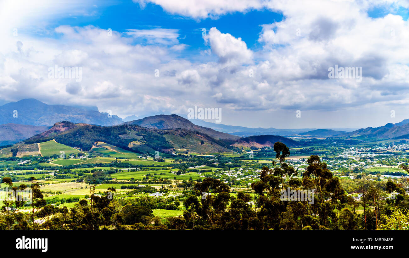 Franschhoek Valley in the Western Cape of South Africa with its many ...