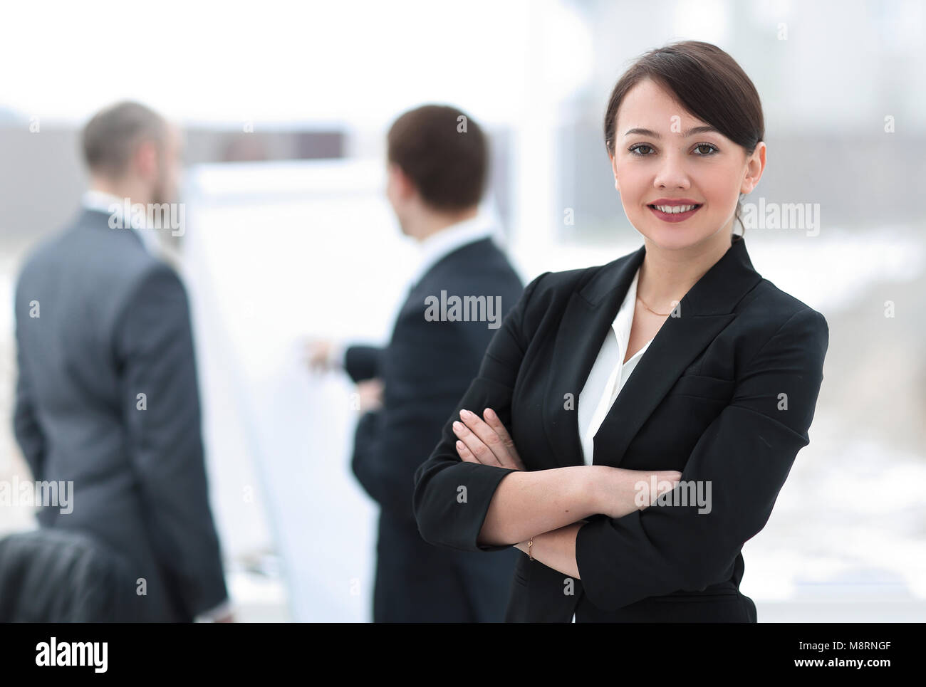 successful woman Manager in the background of the office Stock Photo ...