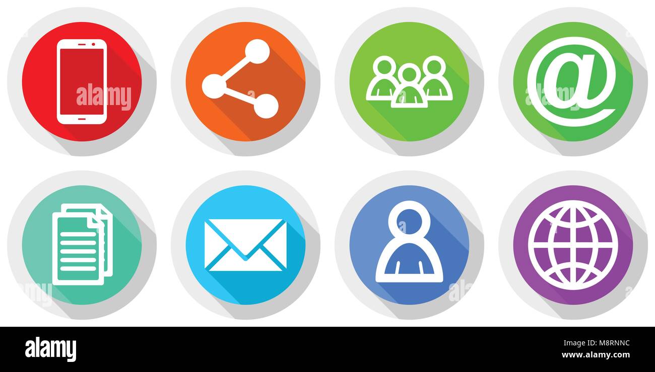 Internet and mobile phone social media application vector icons Stock ...