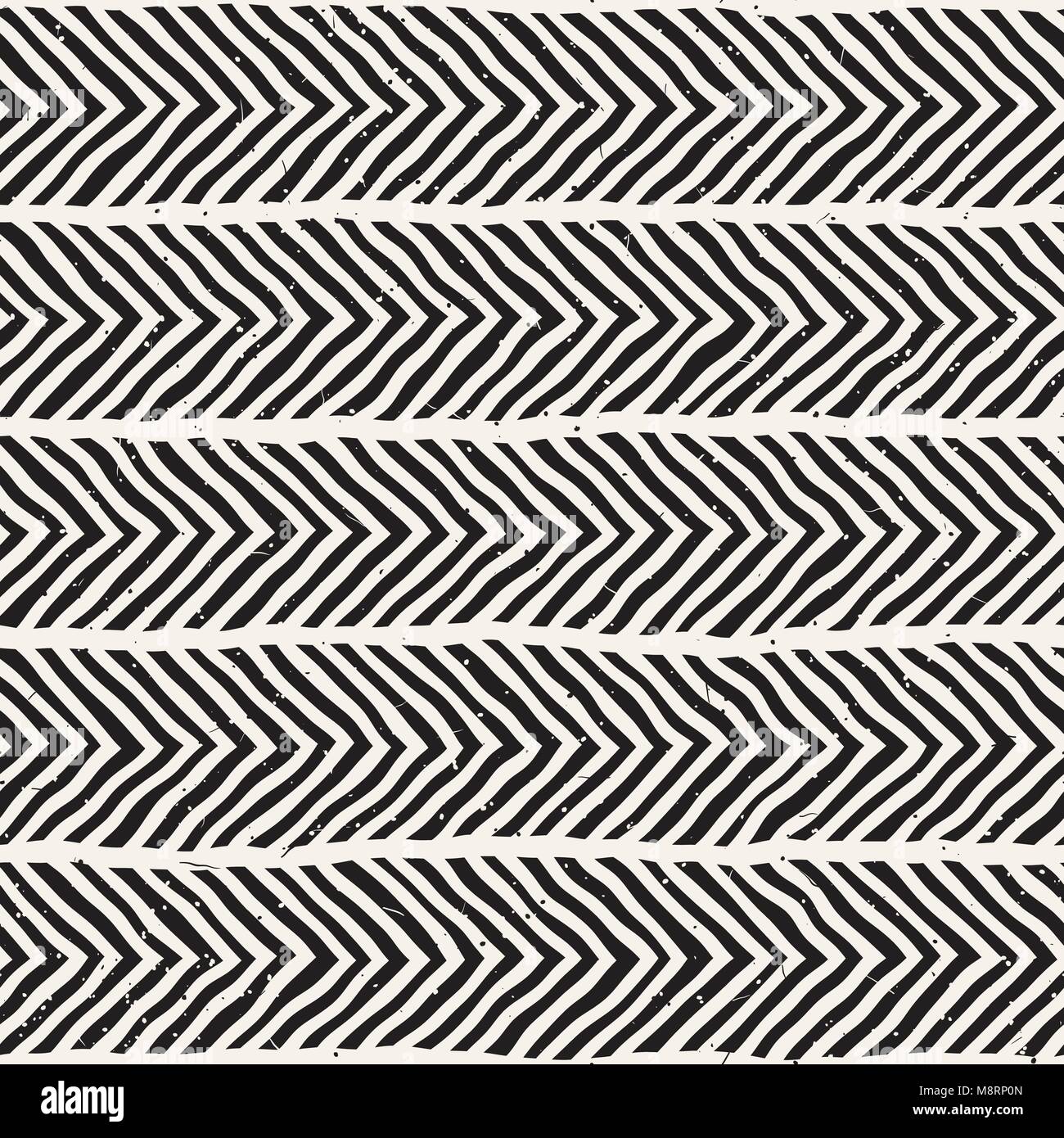 Hand drawn lines seamless grungy pattern. Abstract geometric repeating ...