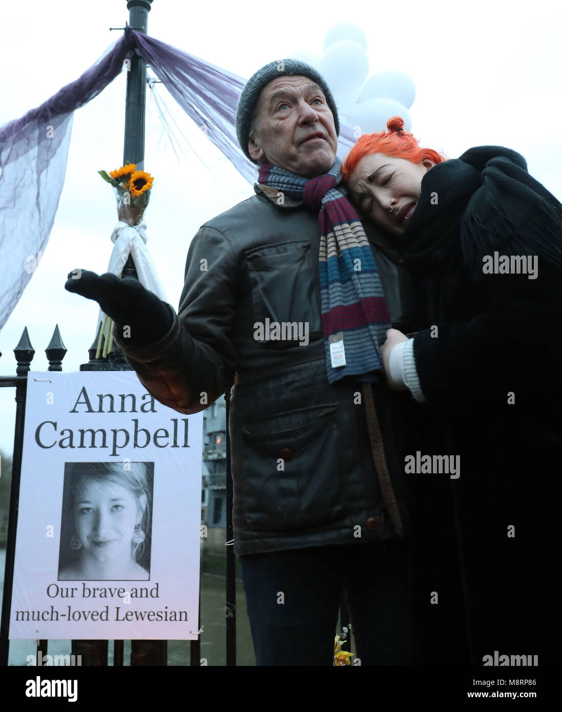 Dirk and Rose Campbell, father and sister of Anna Campbell speak at a ...