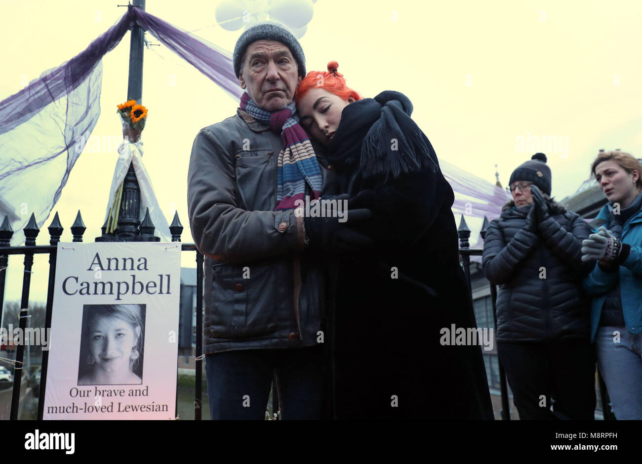 Dirk and Rose Campbell, father and sister of Anna Campbell speak at a ...