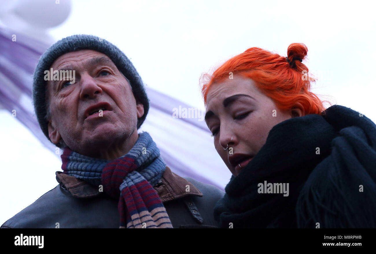 Dirk and Rose Campbell, father and sister of Anna Campbell speak at a ...