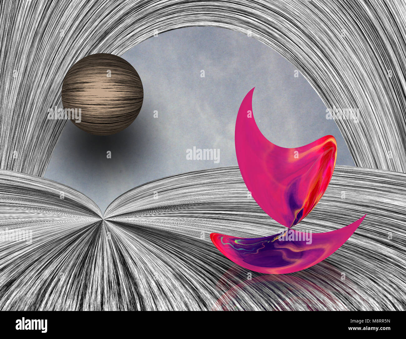 Pink matter in surreal space Stock Photo - Alamy