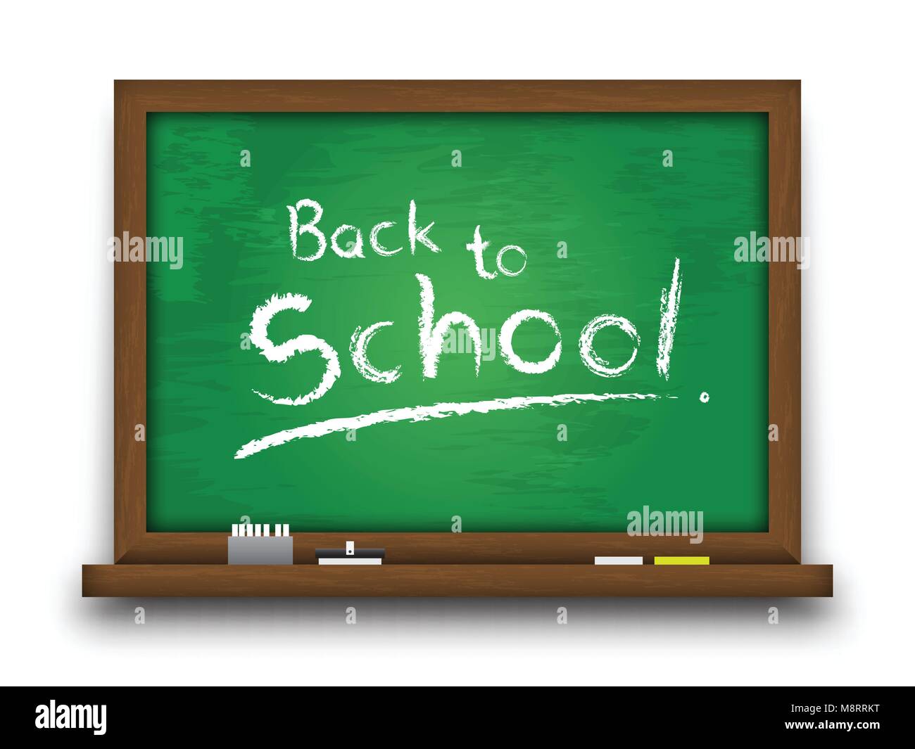 Realistic green color chalkboard with wooden frame . Detailed texture ...