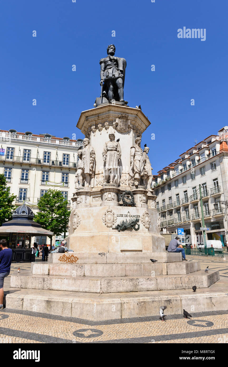 The statue of Poet Luis de Camoes in Lisbon, Portugal Stock Photo - Alamy
