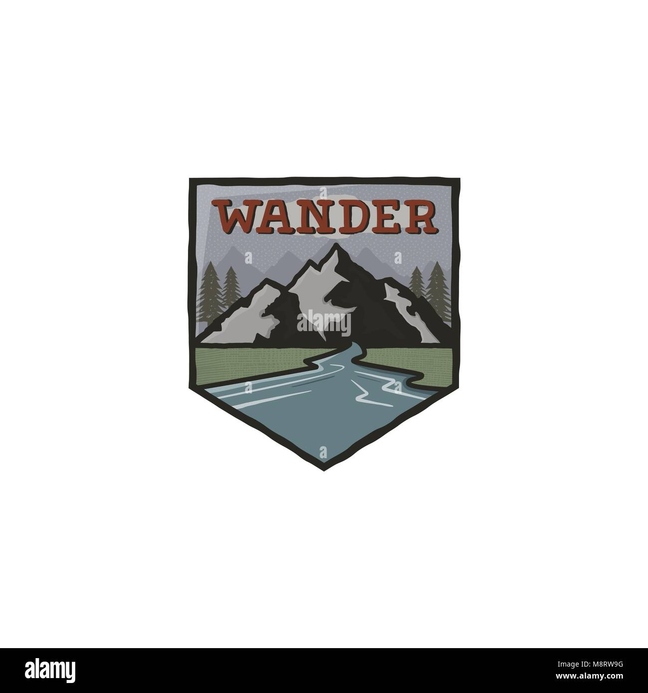 Mountain vintage badge. Mountain explorer label. Outdoor adventure logo ...