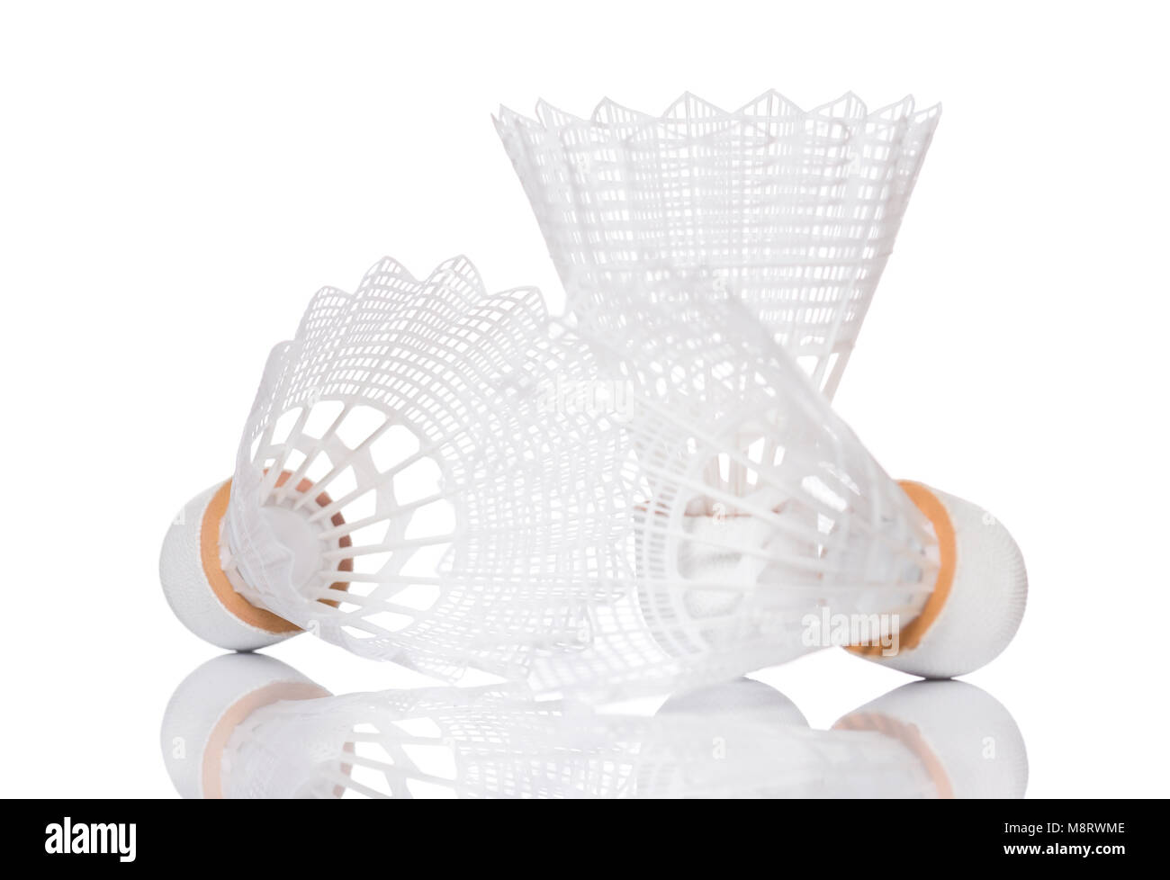 White shuttlecock for badminton isolated on white background Stock ...