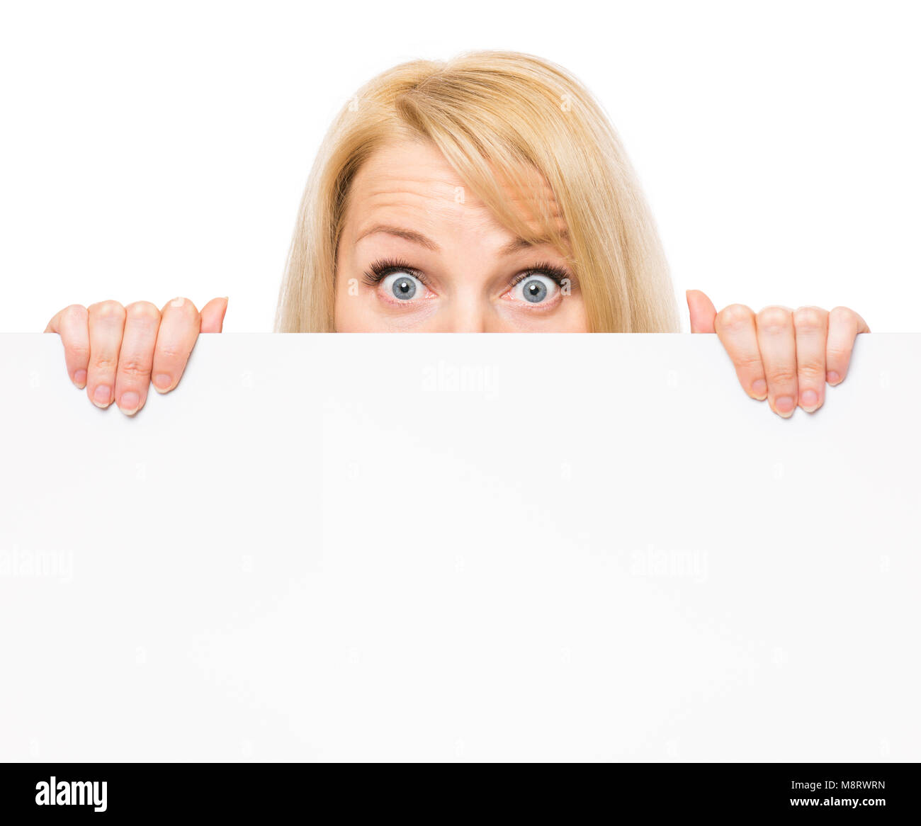 Woman Peeking Fan