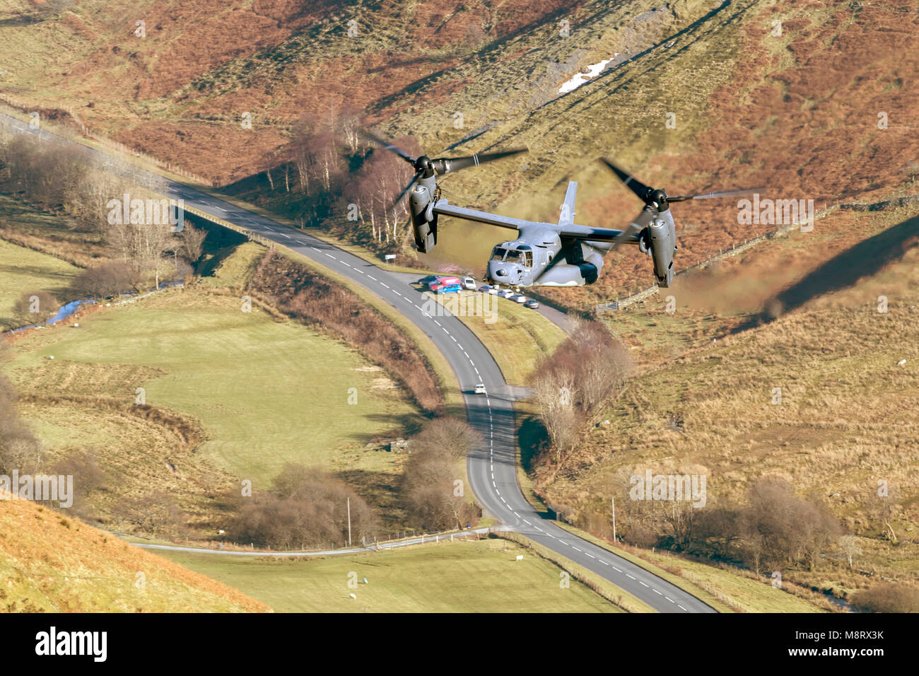 USAF CV-22 Osprey Flying Low Level in LFA7 (Mach Loop Stock Photo - Alamy