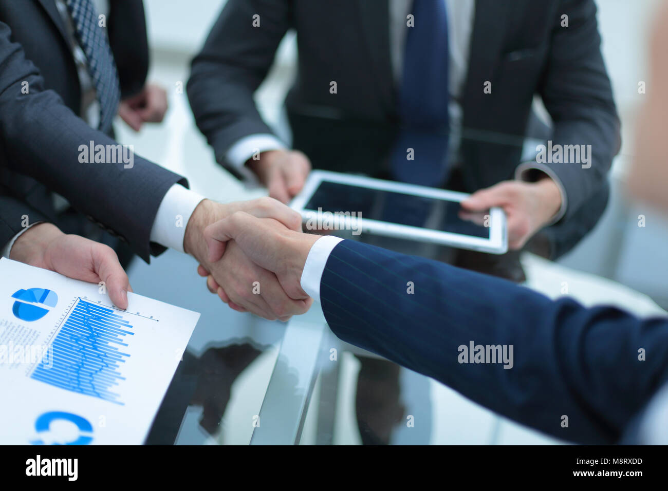 Business handshake. Business handshake and business people conce Stock ...