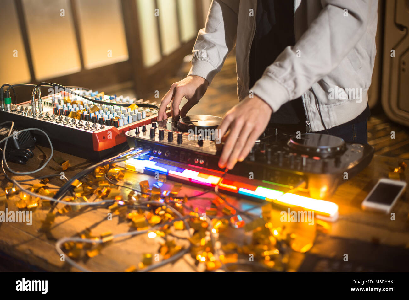 DJ Playing Trendy Music Stock Photo - Alamy