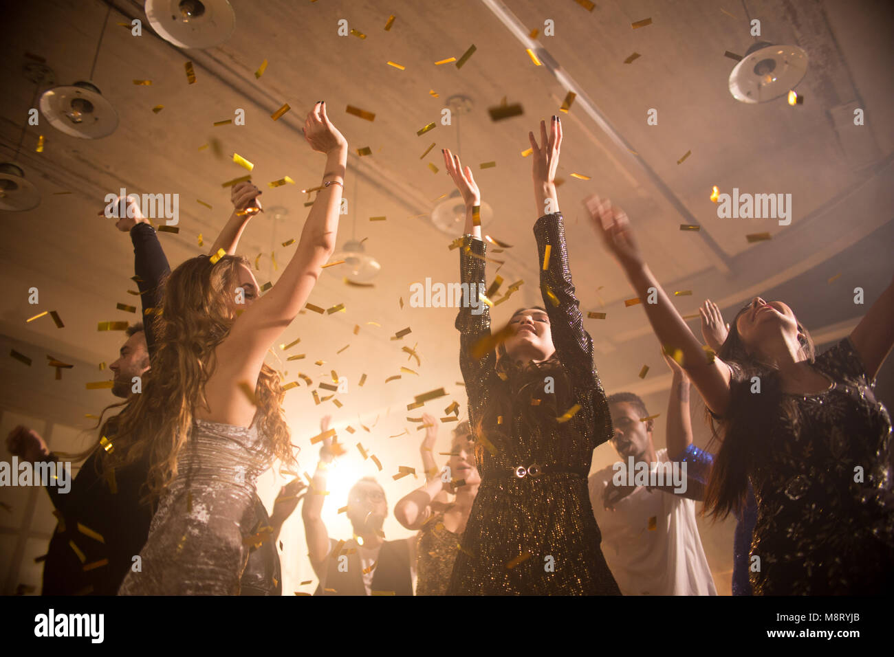 Having Fun at Trendy Night Club Stock Photo - Alamy