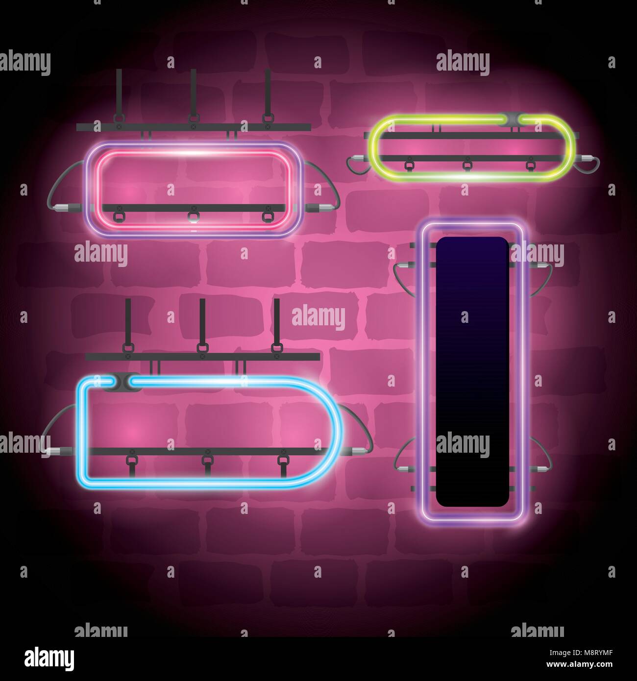 set neon labels icons vector illustration design Stock Vector Image ...