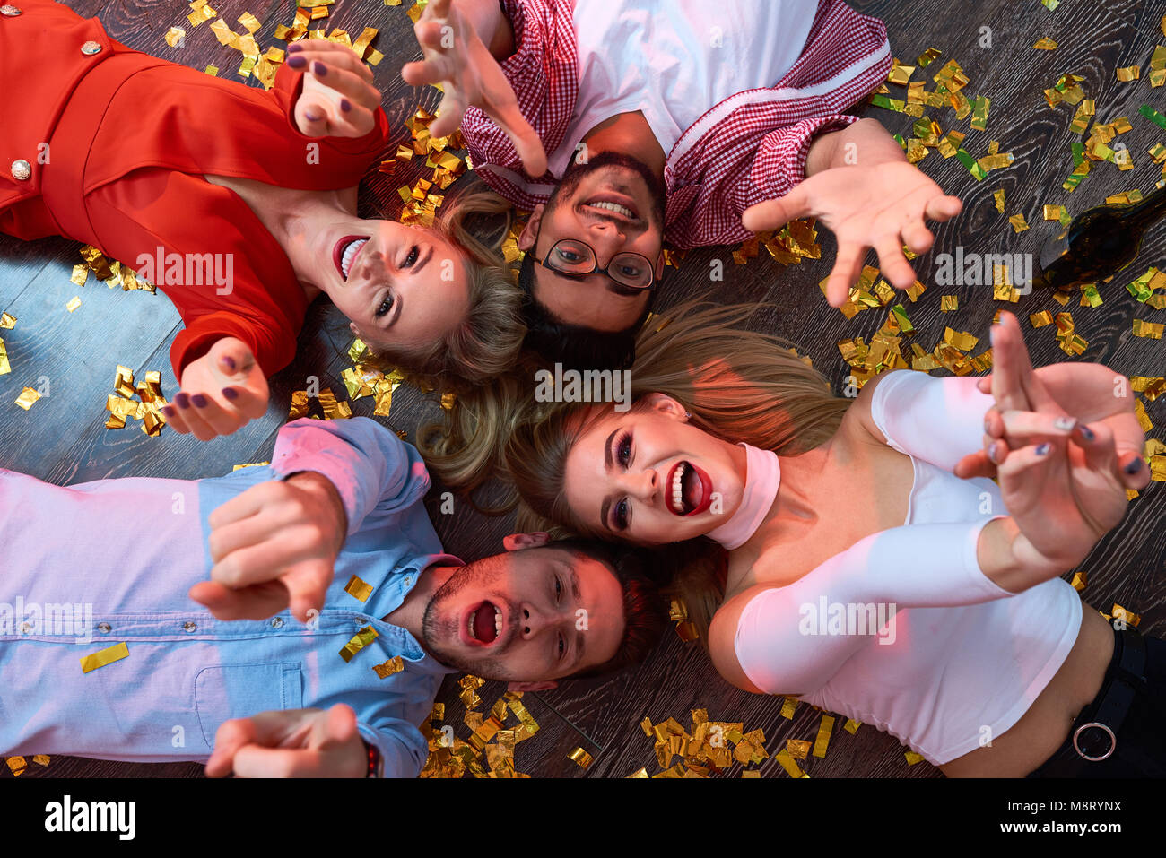 Clubbers on Floor at Party Stock Photo - Alamy