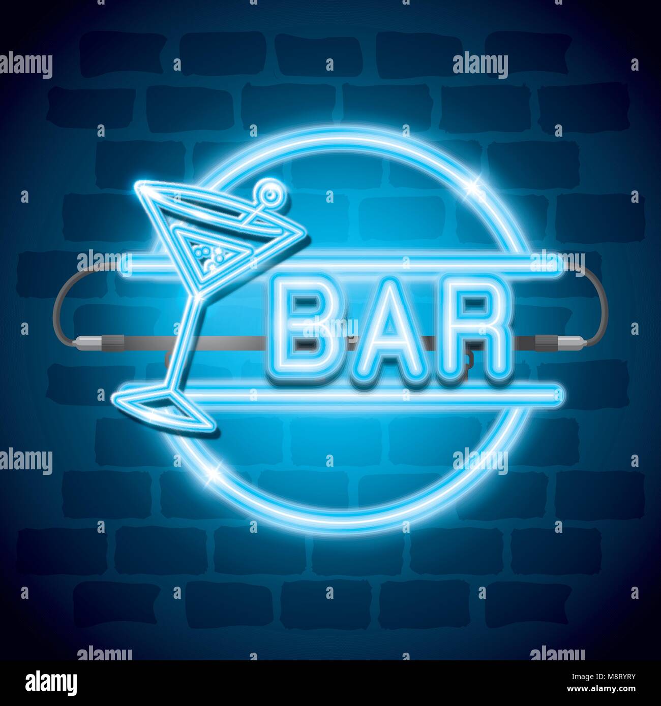 cocktail drink neon label vector illustration design Stock Vector Image ...
