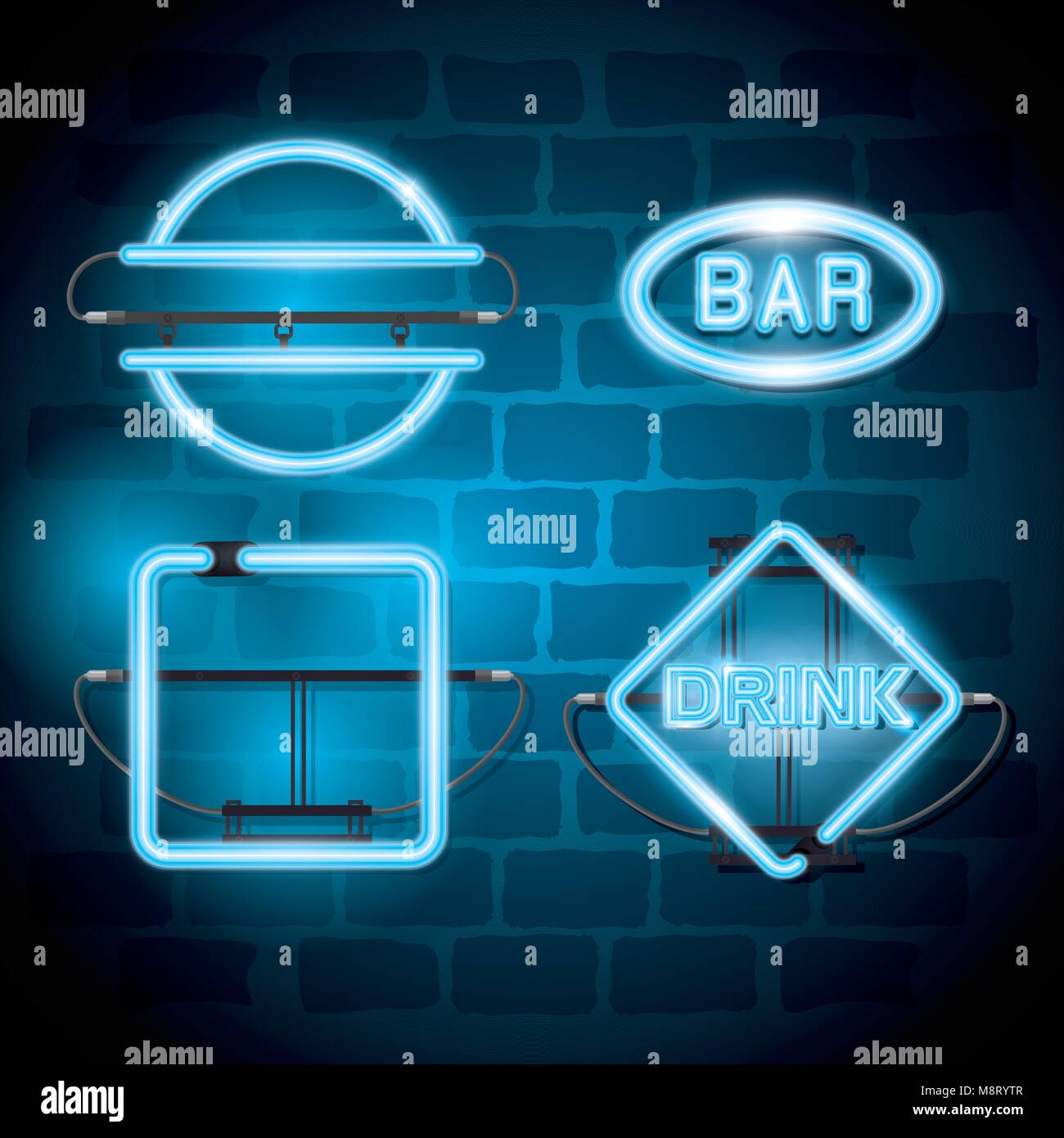 set neon labels icons vector illustration design Stock Vector Image ...