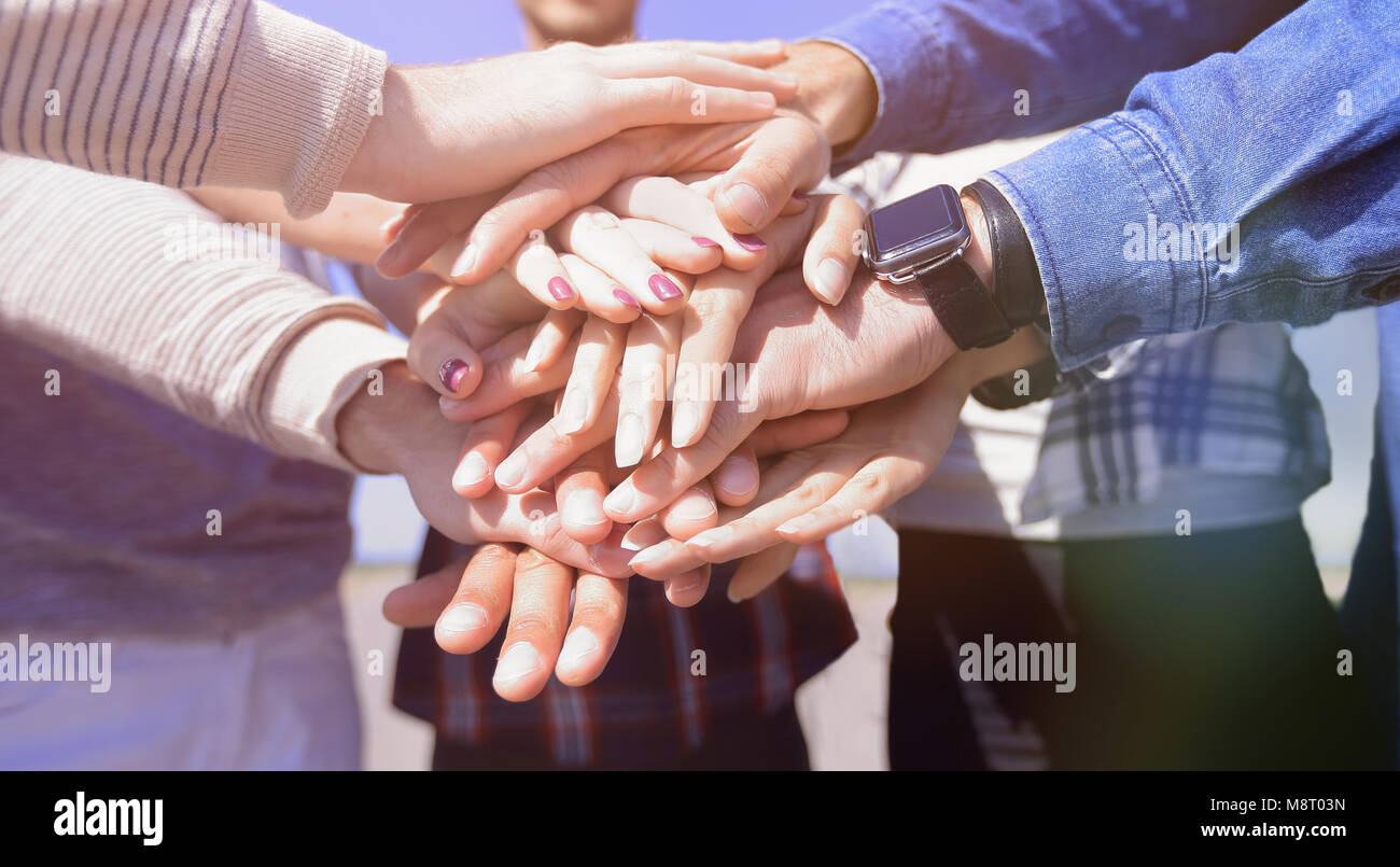 Hands of young people close up Stock Photo - Alamy