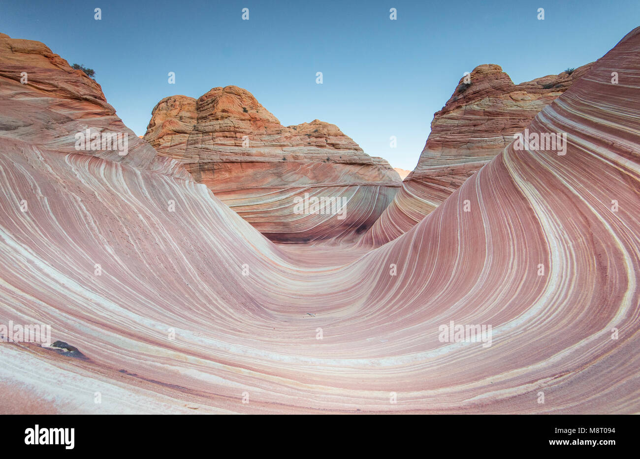 The Wave sandstone rock formation, located in Coyote Buttes North ...