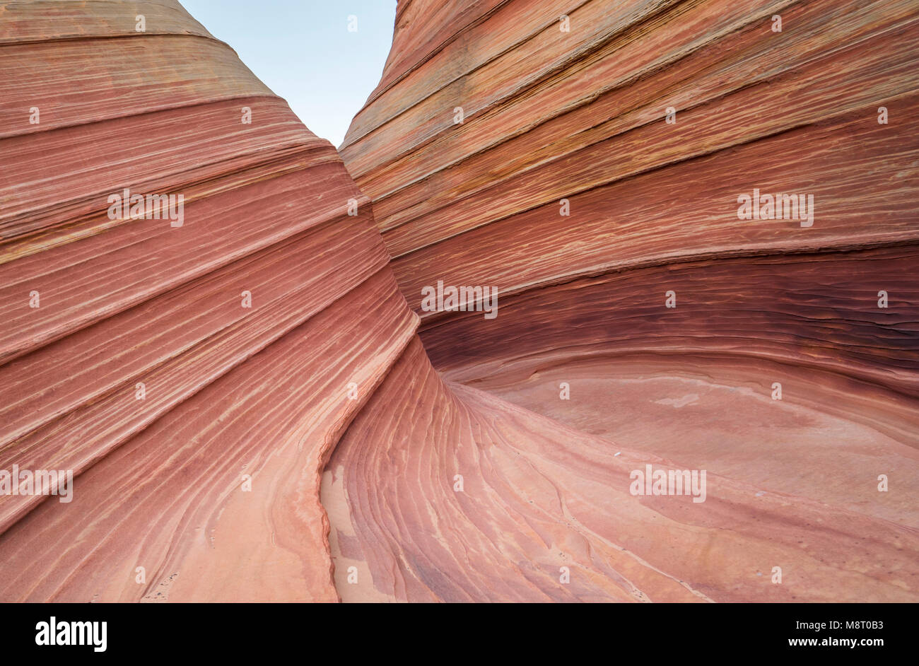 The Wave sandstone rock formation, located in Coyote Buttes North ...