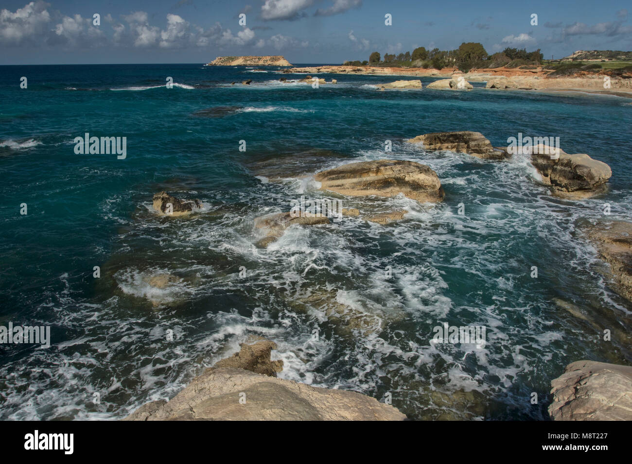 Maniki beach seascapes, Paphos district, Cyprus Stock Photo - Alamy