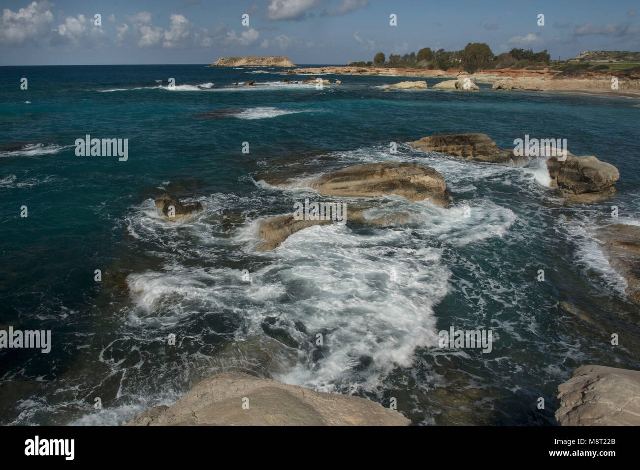 Maniki beach seascapes, Paphos district, Cyprus Stock Photo - Alamy