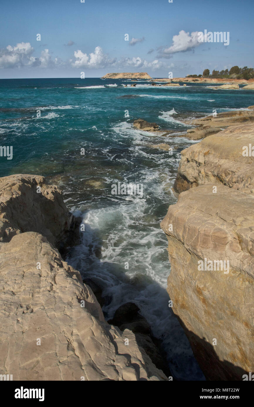 Maniki beach seascapes, Paphos district, Cyprus Stock Photo - Alamy