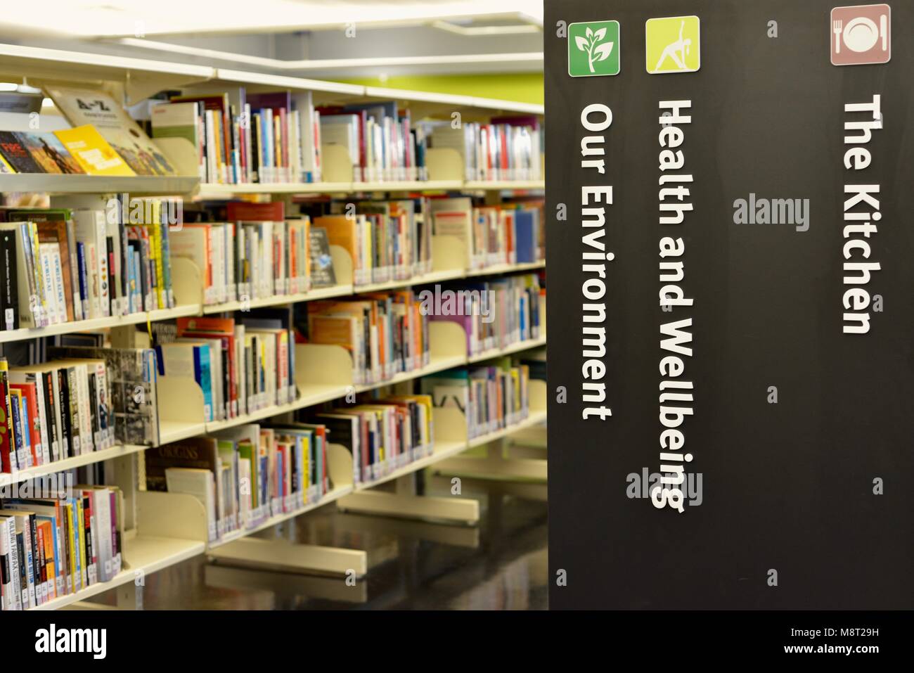 The kitchen health our environment section signs in a library ...