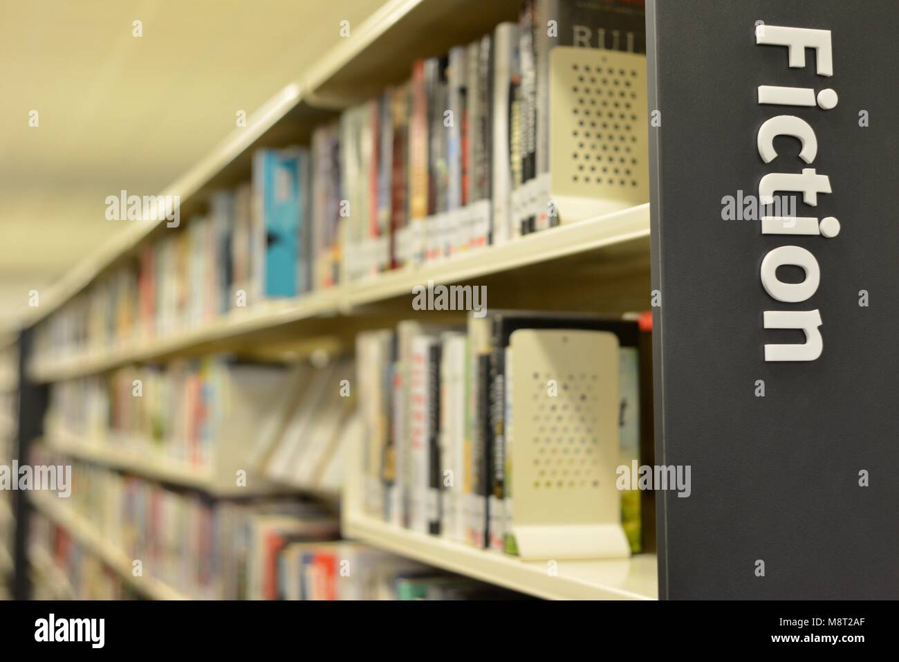 Fiction sign at a library, CityLibraries Aitkenvale, Townsville ...