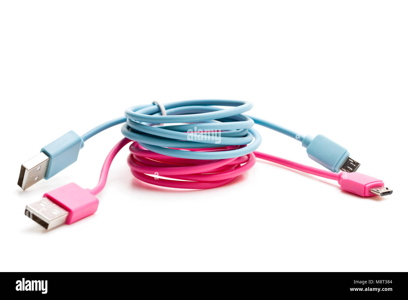 Colorful usb cables isolated on white Stock Photo - Alamy