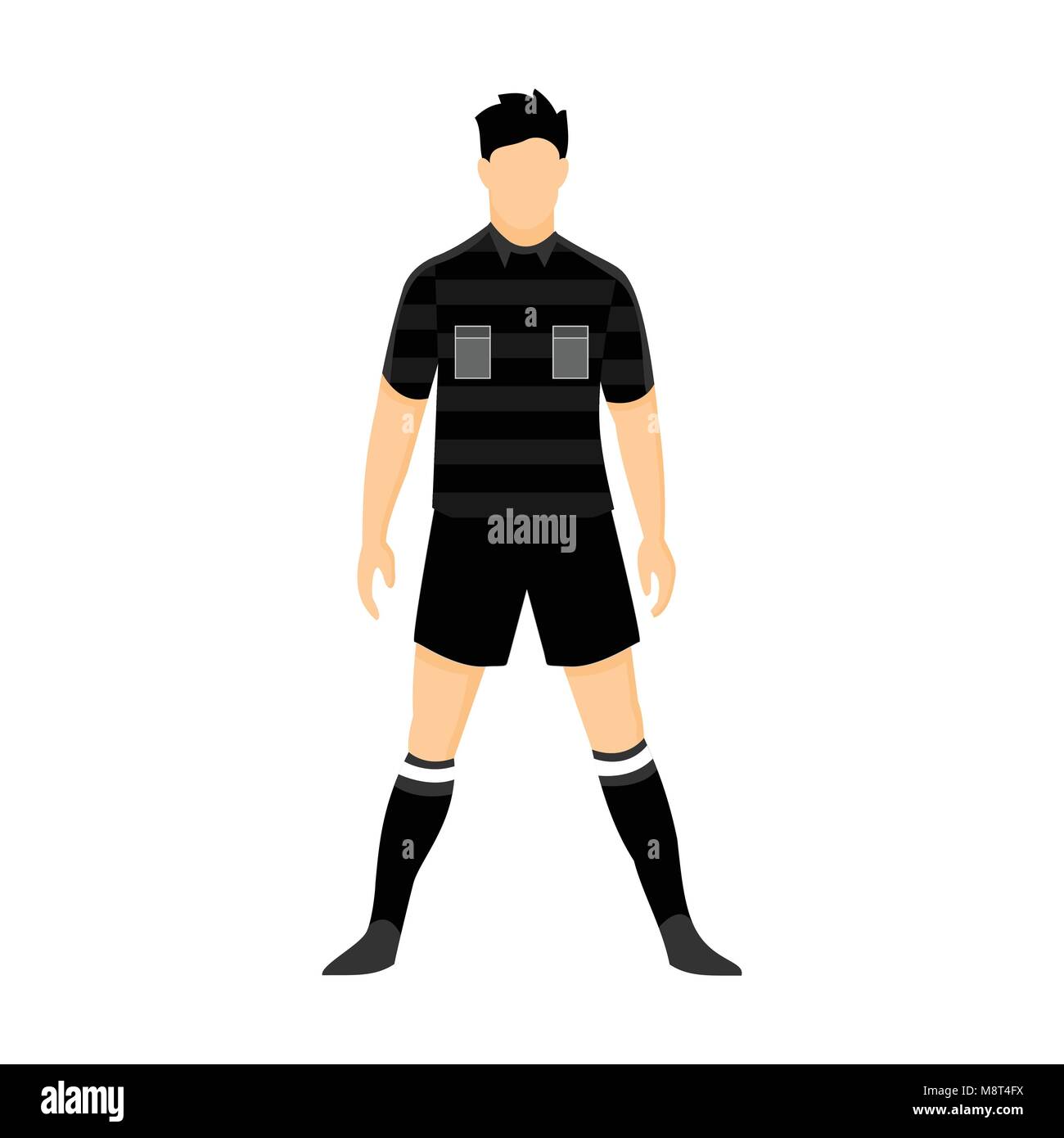 Referee Football Black Uniform Vector Illustration Graphic Design Stock ...