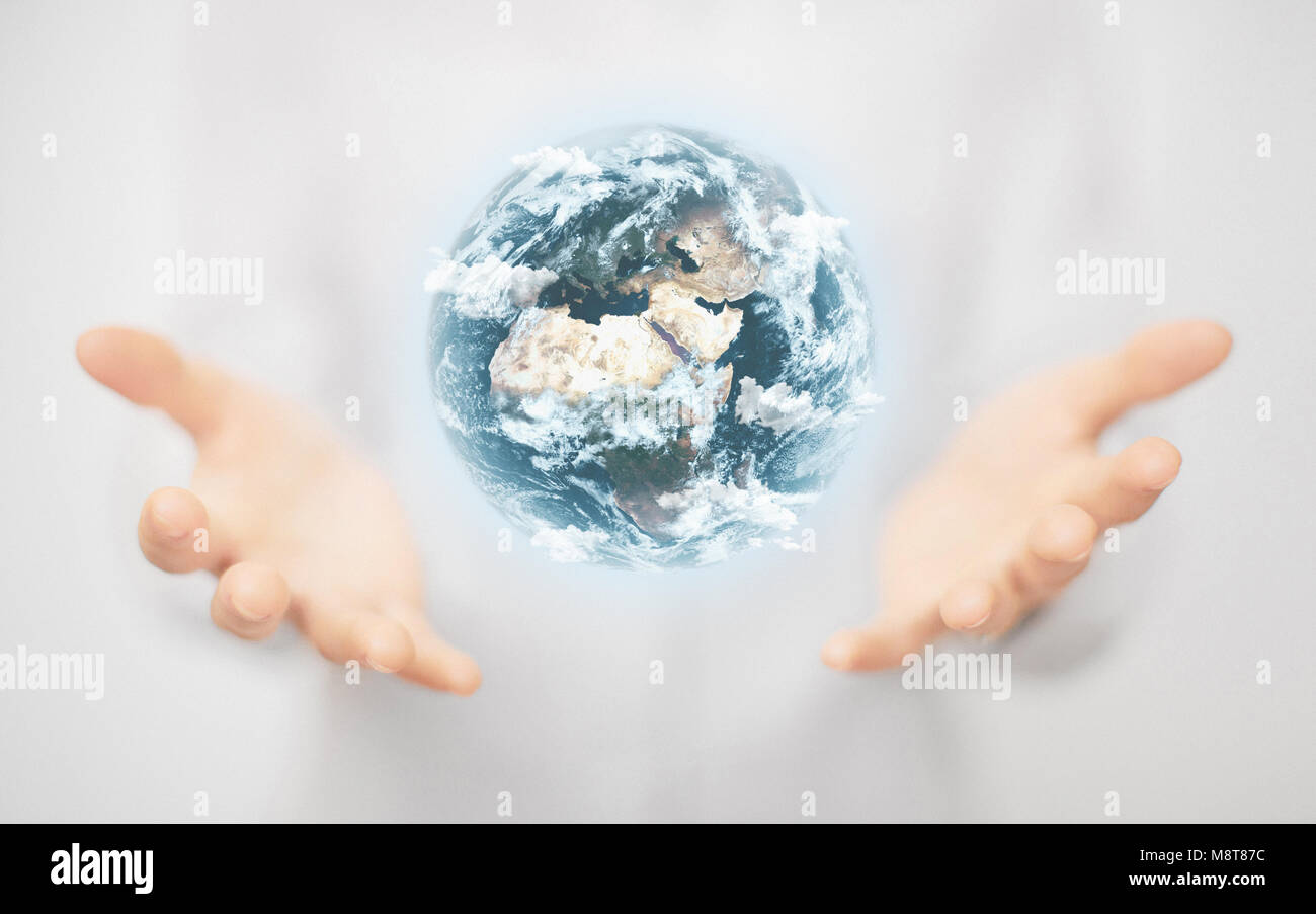 Earth on hand, world and environment Stock Photo - Alamy