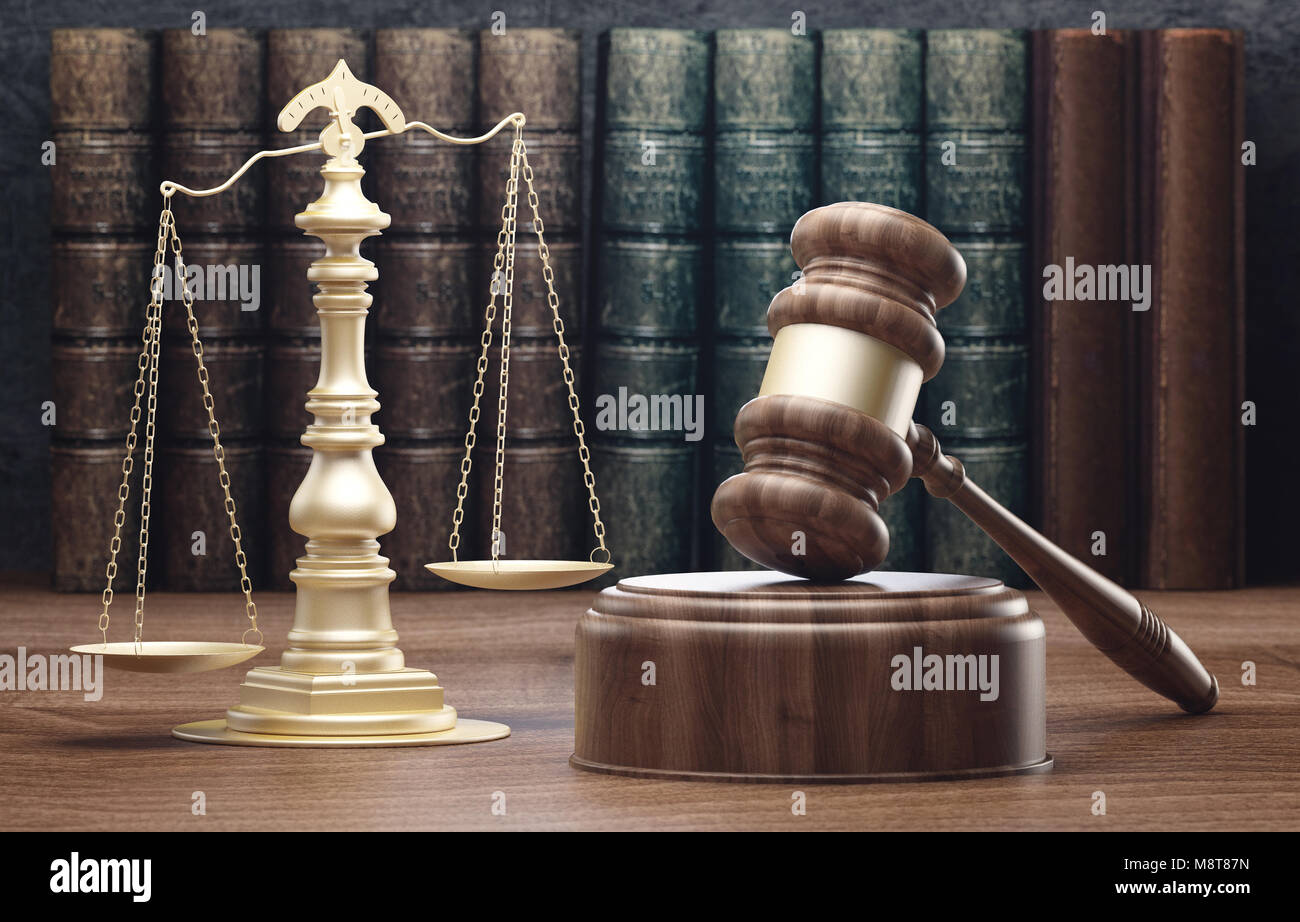 Judge's gavel, concept of law and justice, 3d render illustration Stock ...
