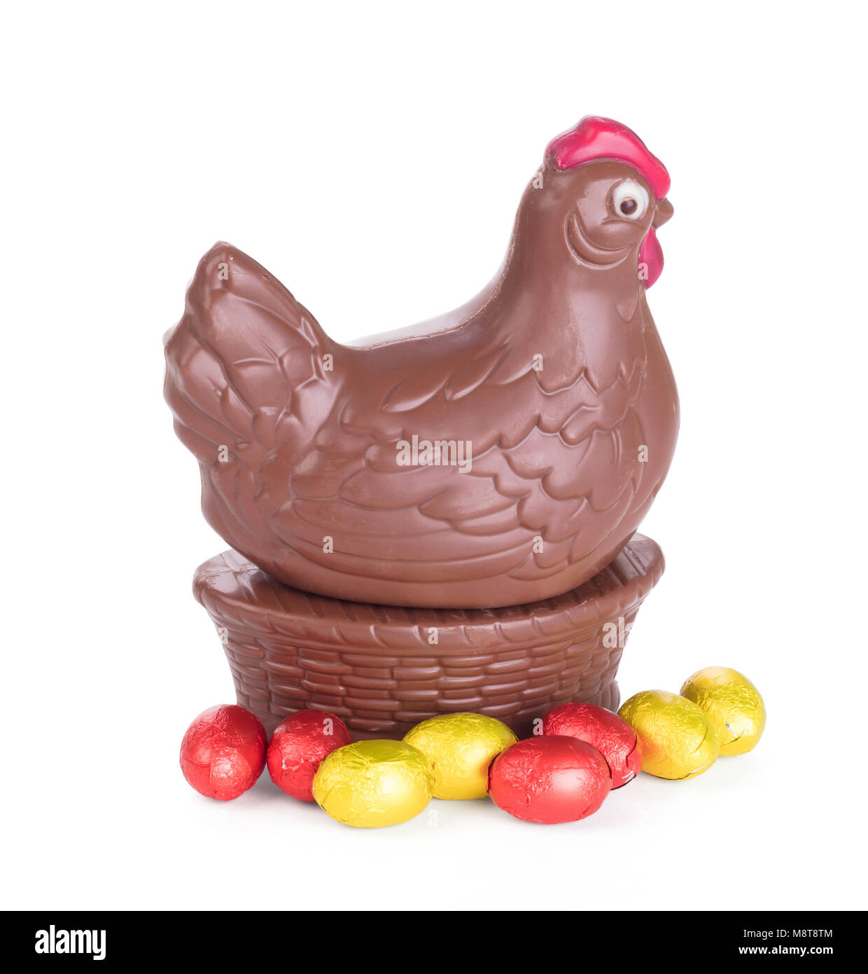 Chocolate easter chicken - Isolated on white background Stock Photo - Alamy