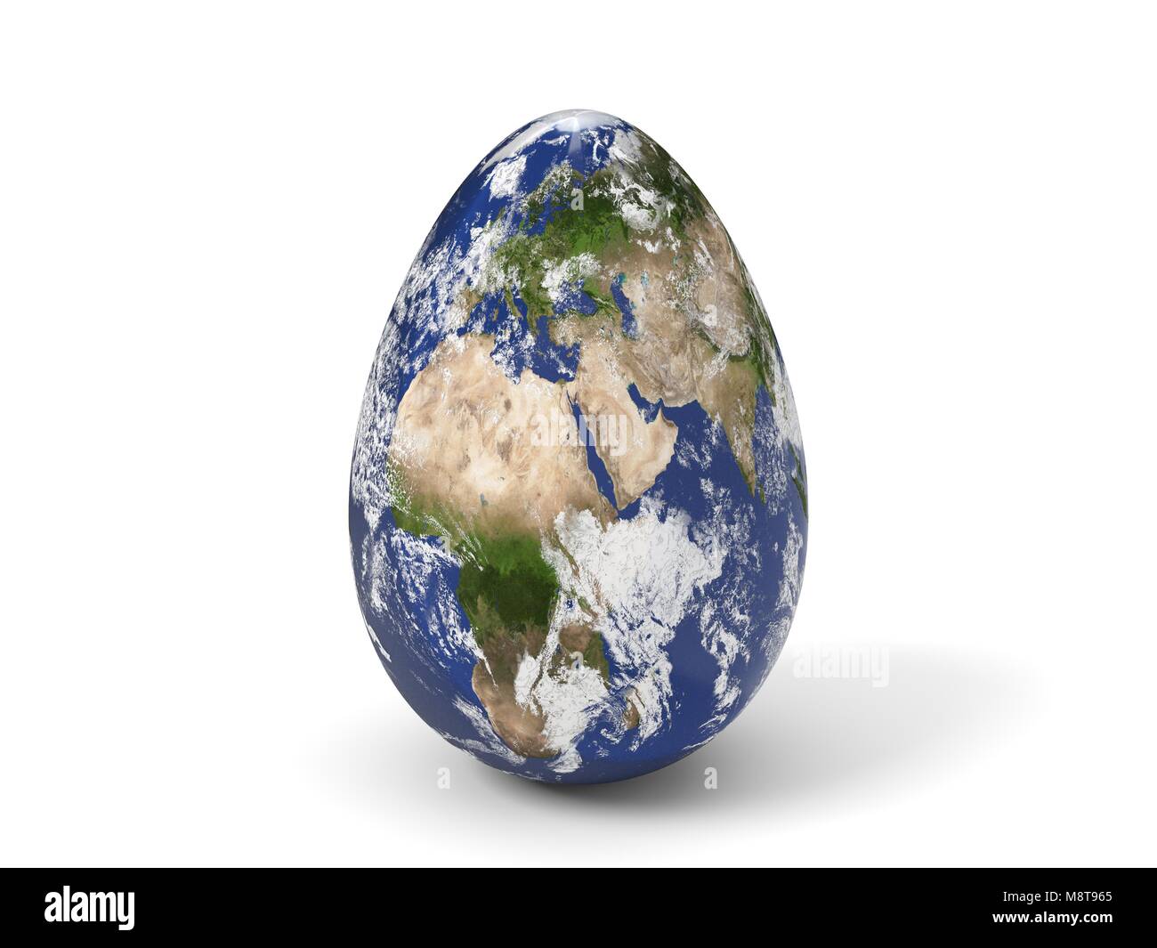 easter egg painted as earth. 3d illustration Stock Photo - Alamy