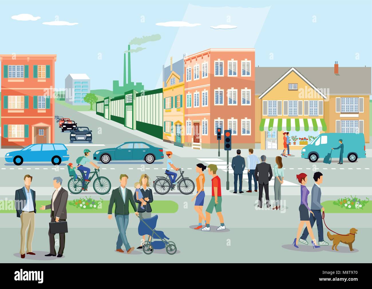 Pedestrian cyclist Stock Vector Images - Alamy