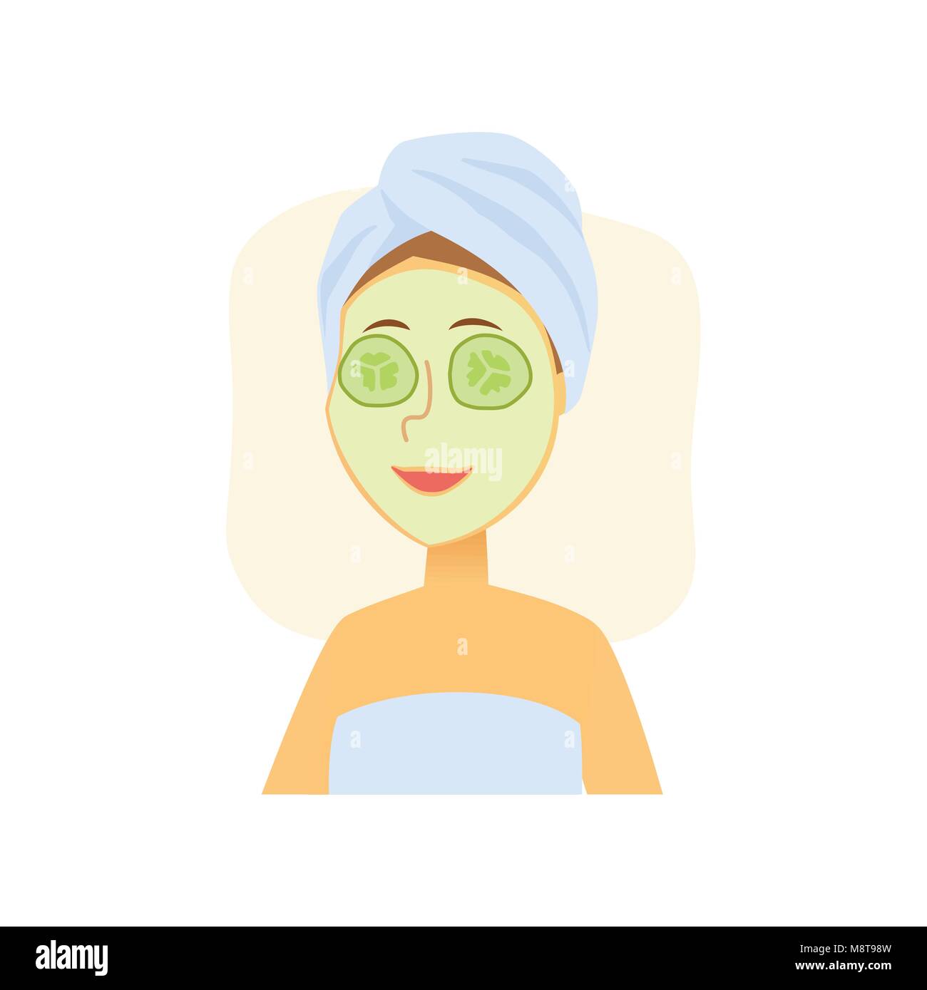Woman face skin relaxed Stock Vector Images - Alamy