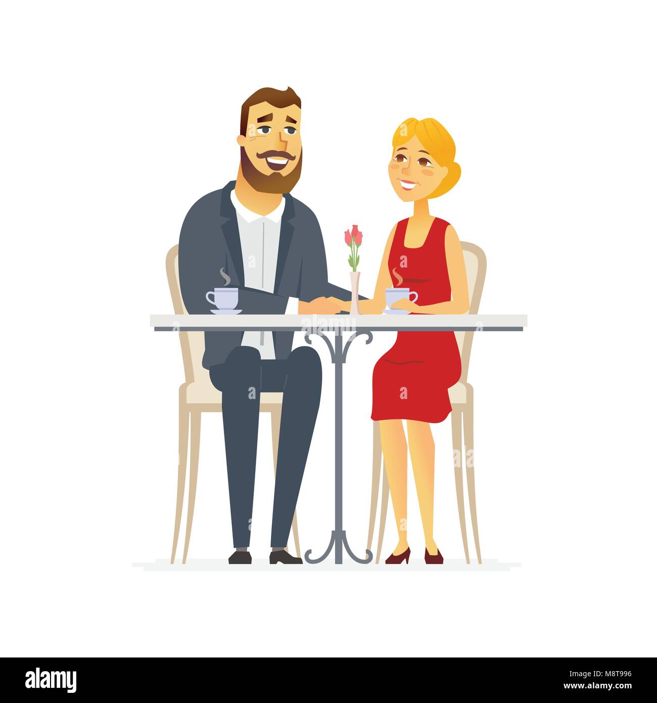 Couple restaurant happy Stock Vector Images - Alamy